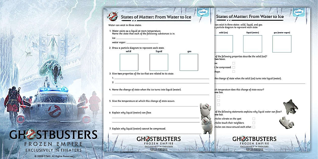 FREE! - Ghostbusters: States of Matter Worksheet - Twinkl