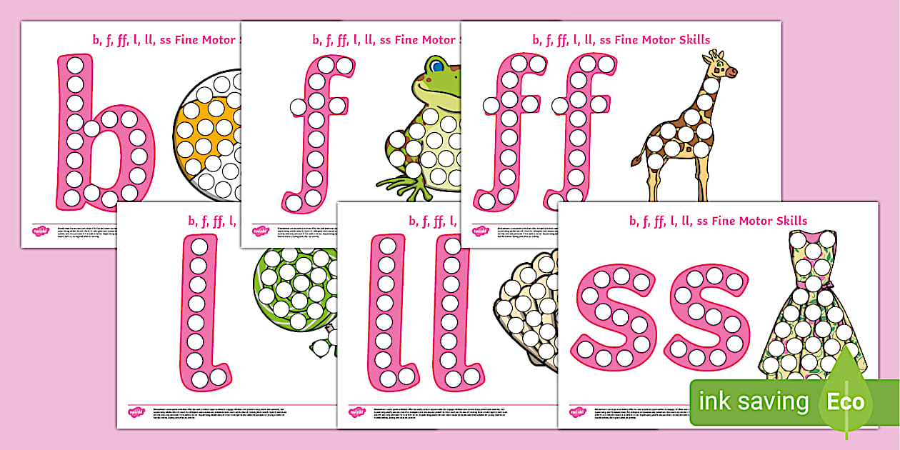 b f ff l ll ss Button Placing Fine Motor Skills Activity