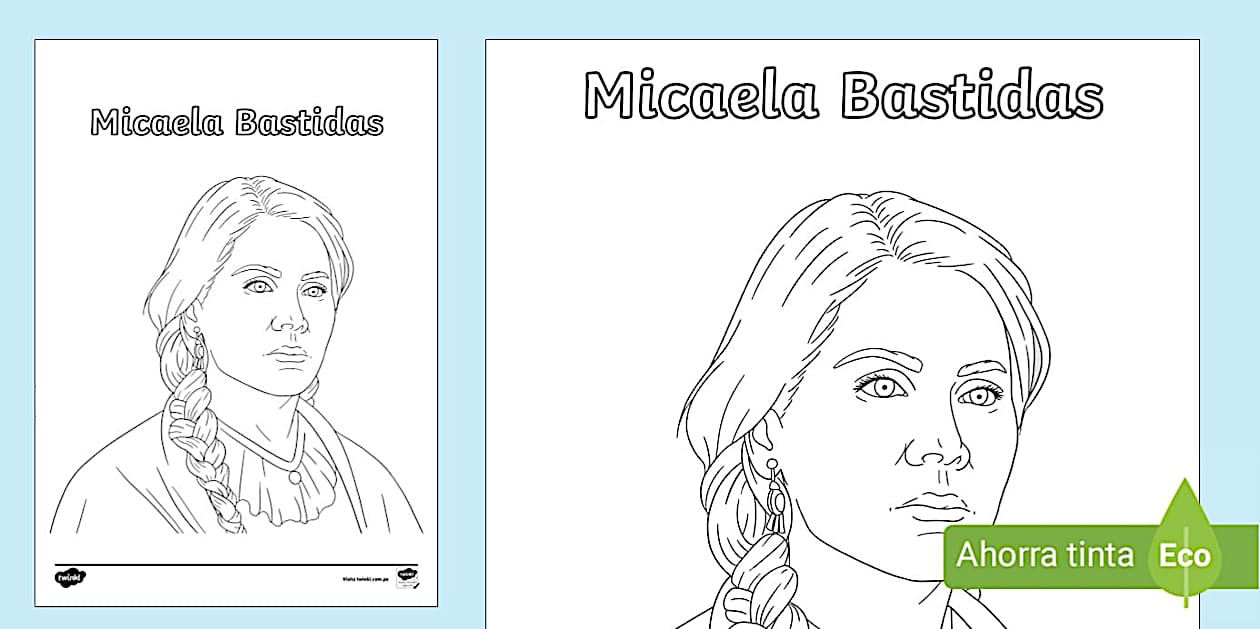 Hoja de colorear: Micaela Bastidas dibujo | Twinkl Perú
