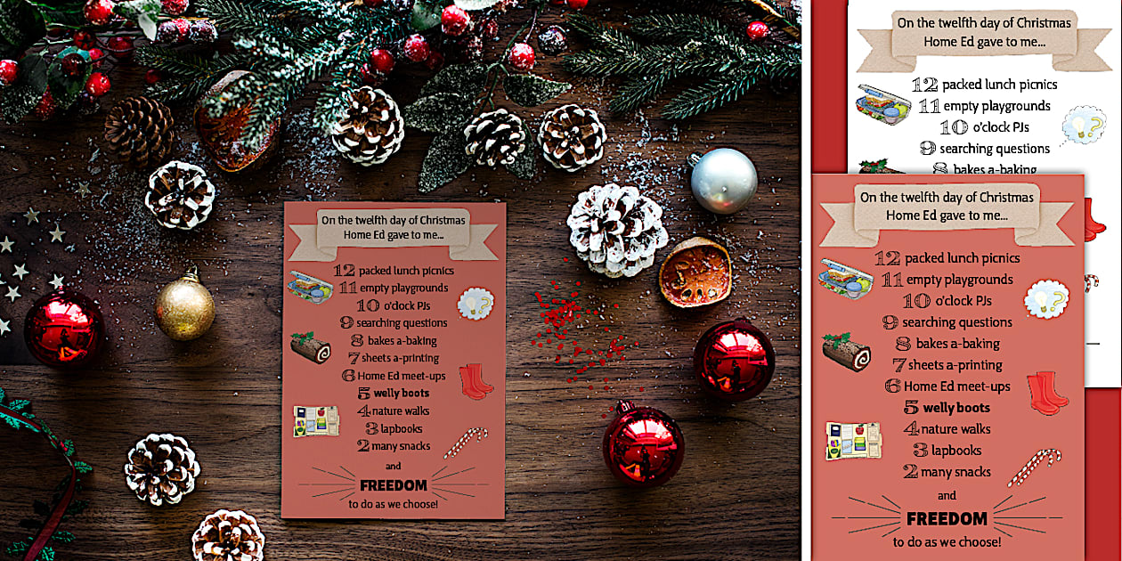 Home Ed 12 Days of Christmas Card | Twinkl Party - Twinkl