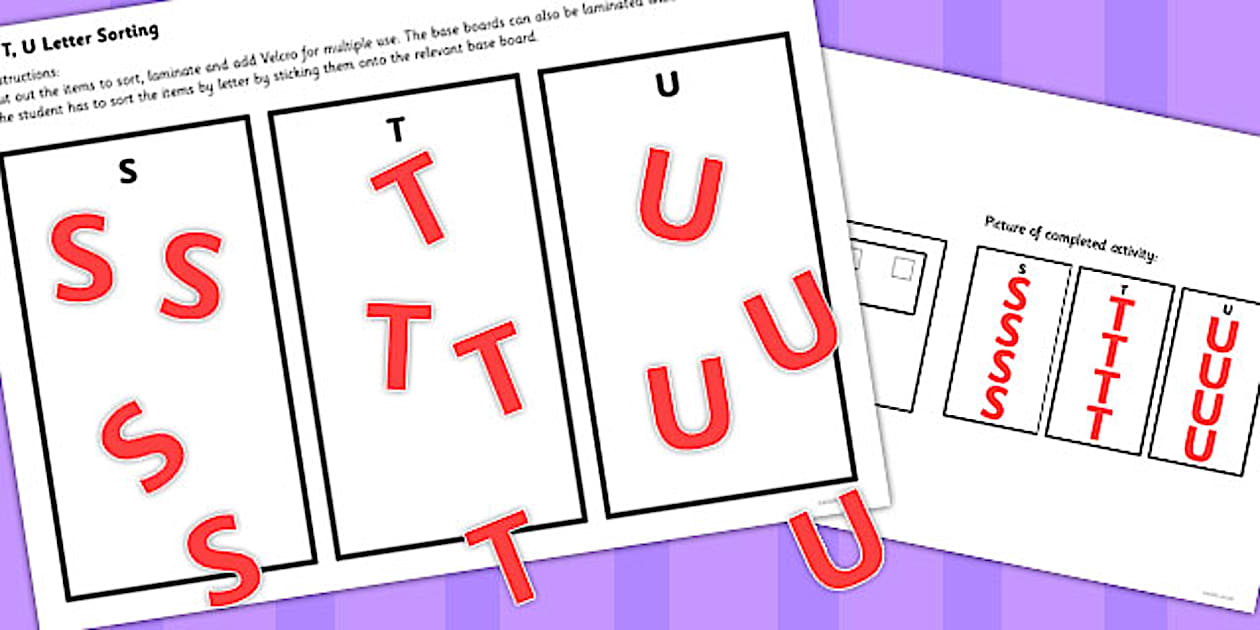 Editable Workstation Pack Letter Sorting Activities Set 3