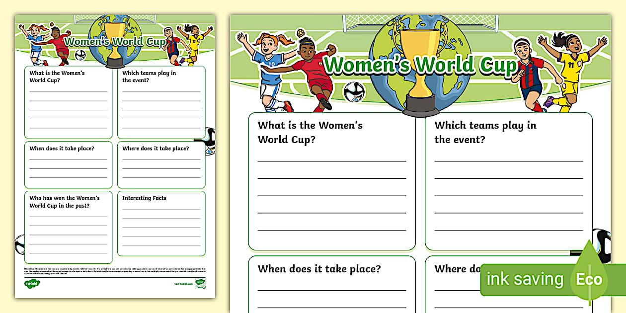 KS1 Women's World Cup Fact File Template - Twinkl