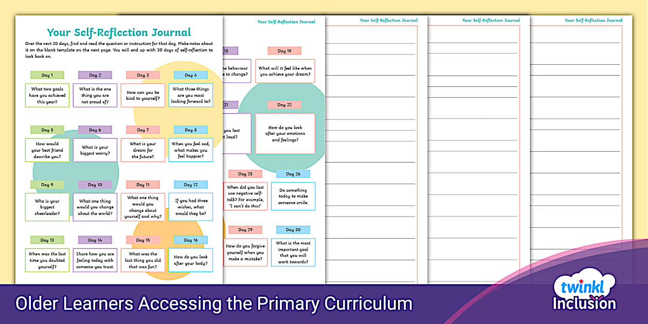 Editable Your Self-Reflection Journal Worksheet - Twinkl