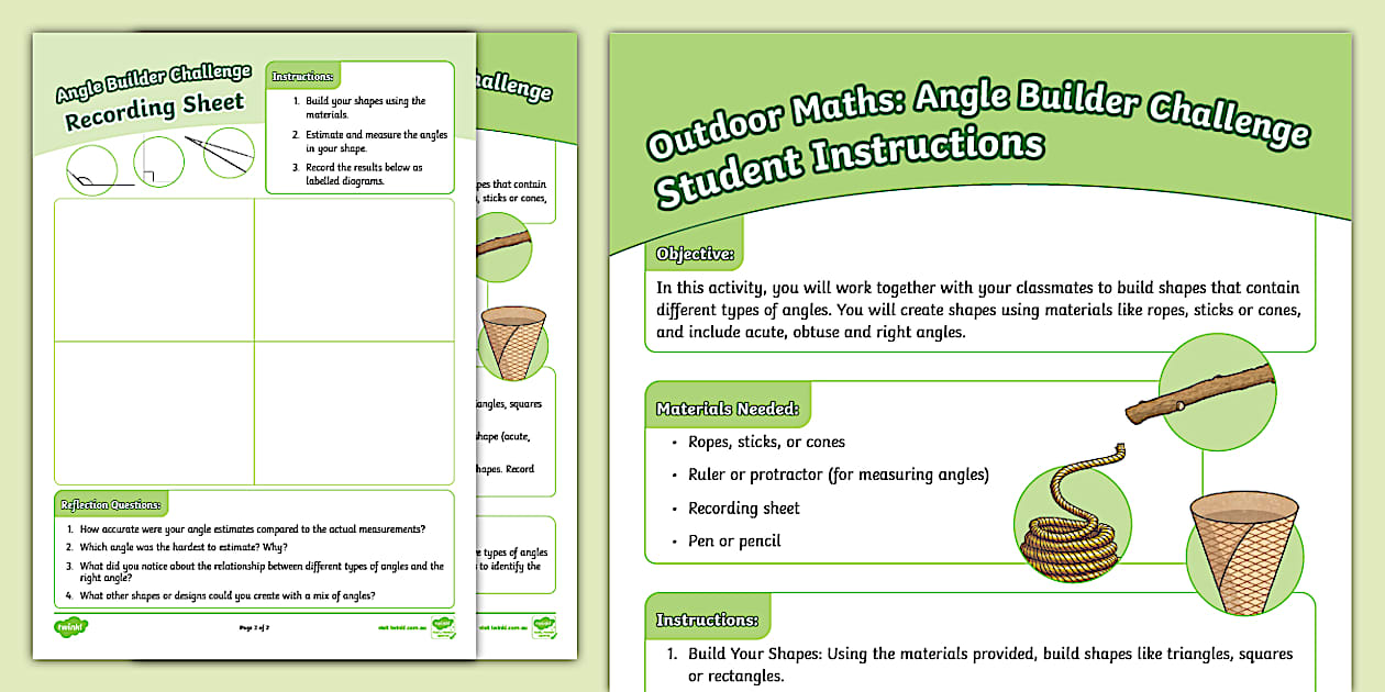 Outdoor Maths: Angle Builder Challenge (teacher made)