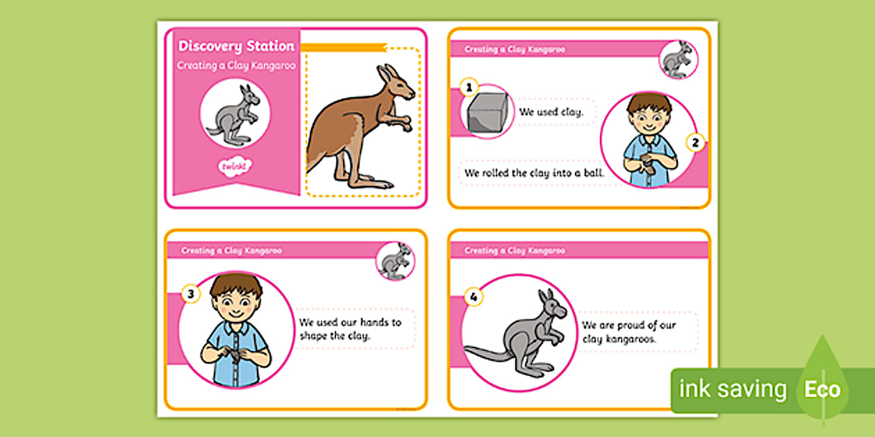 TAS Creating a Clay Kangaroo Display Cards (teacher made)