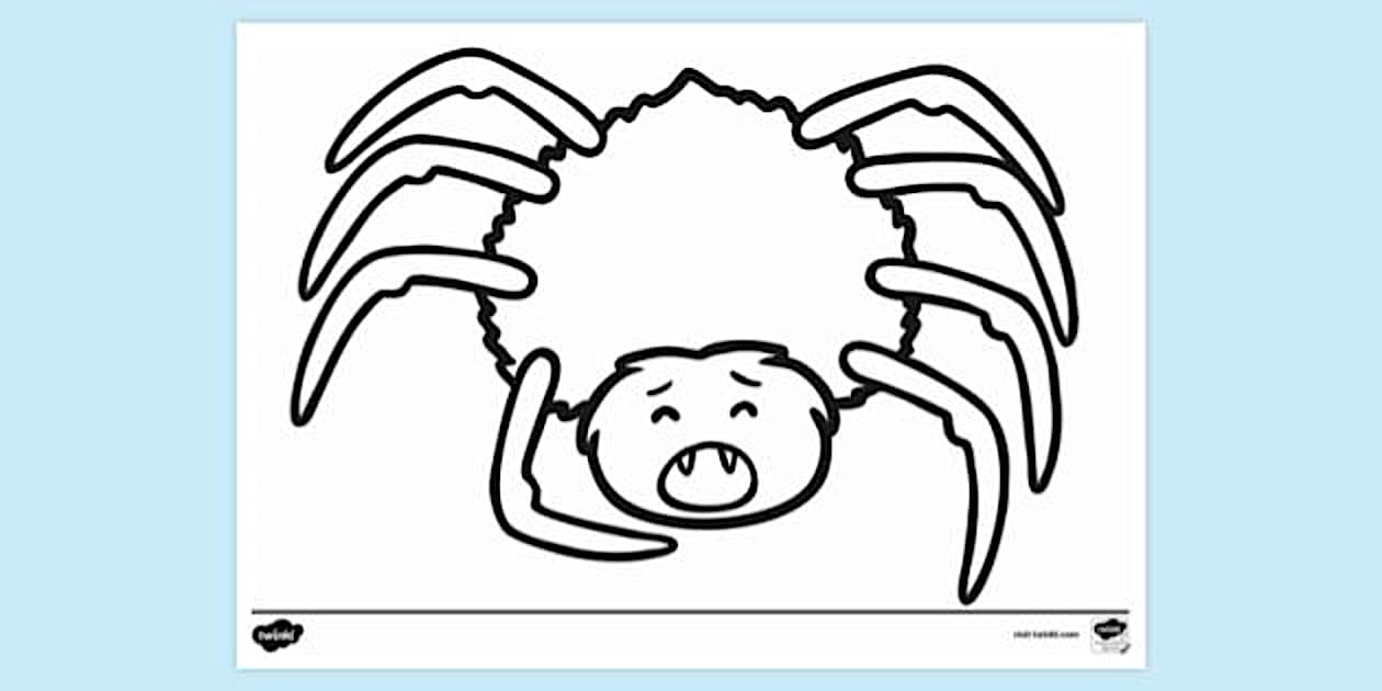 Spider Drooping and Yawning Colouring Sheet | Colouring Page