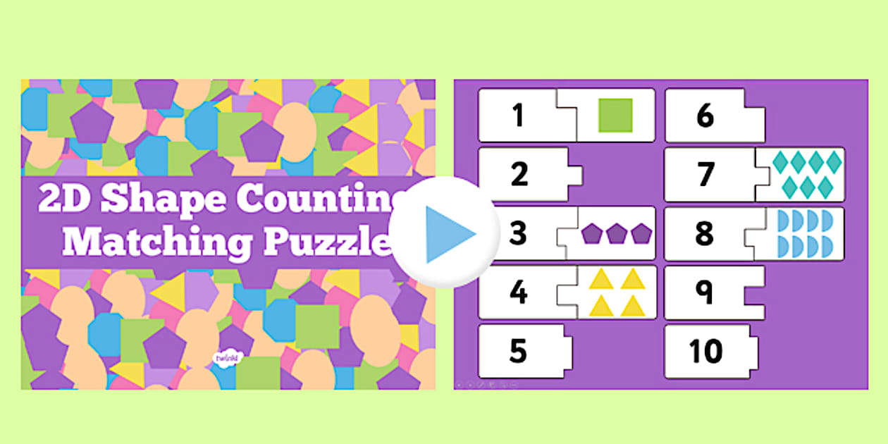 2D Shape Counting Puzzle Activity presentation - activities