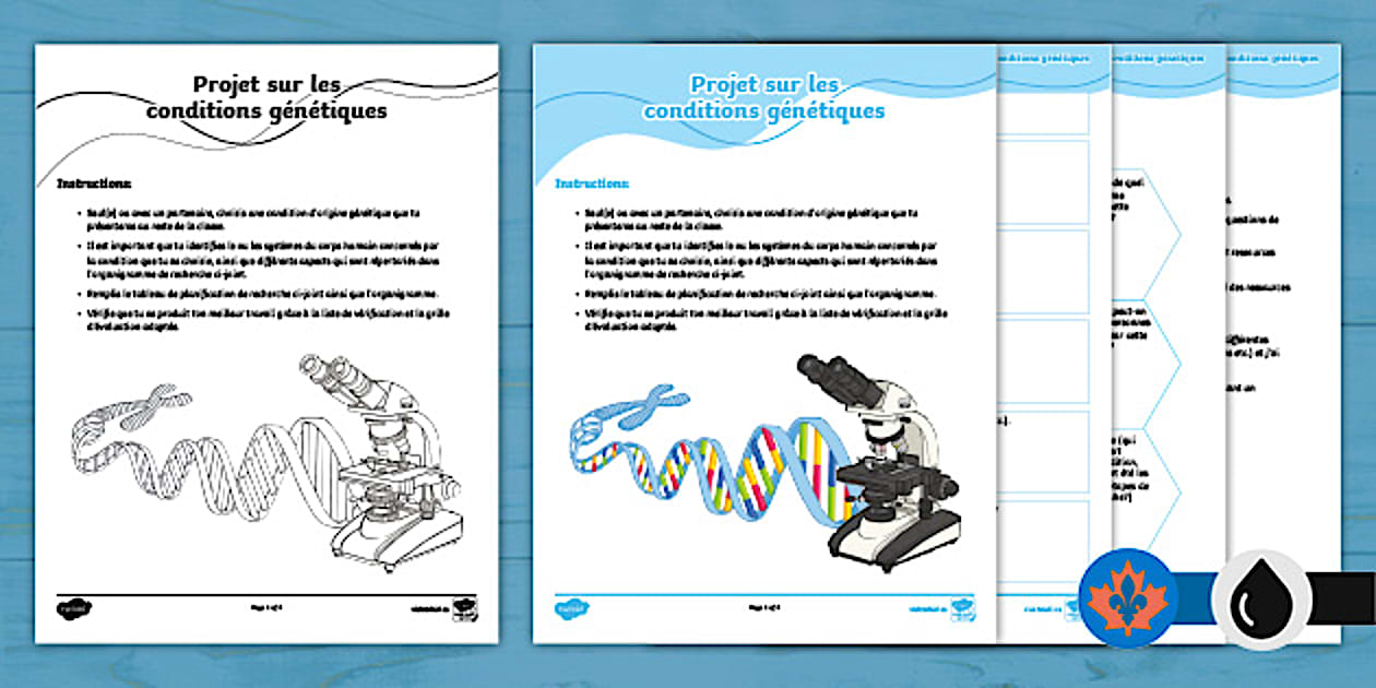 Genetic Disorders Project French (teacher made) - Twinkl