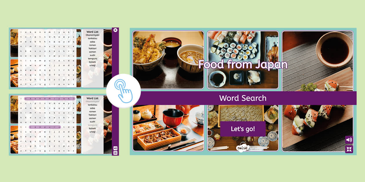Food from Japan Interactive Word Search