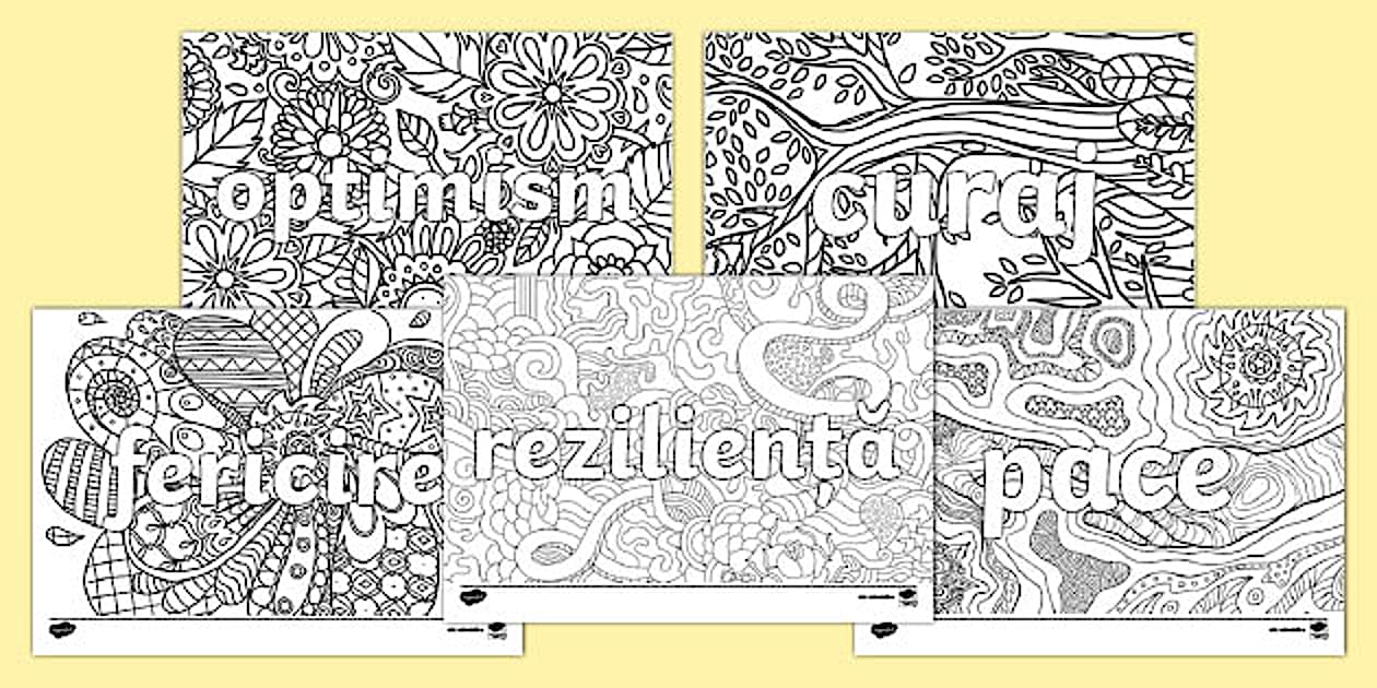 Sănătate mintală – Desene de colorat mindfulness