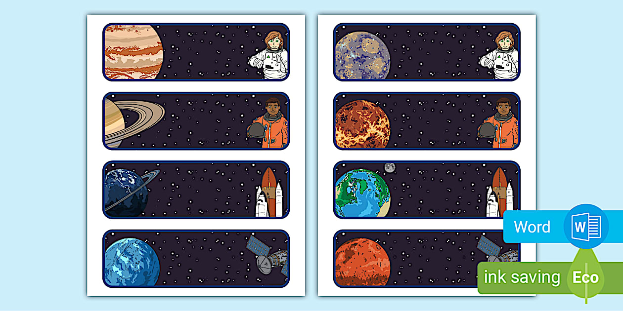 Editable Planet Drawer Labels (Teacher-Made) - Twinkl