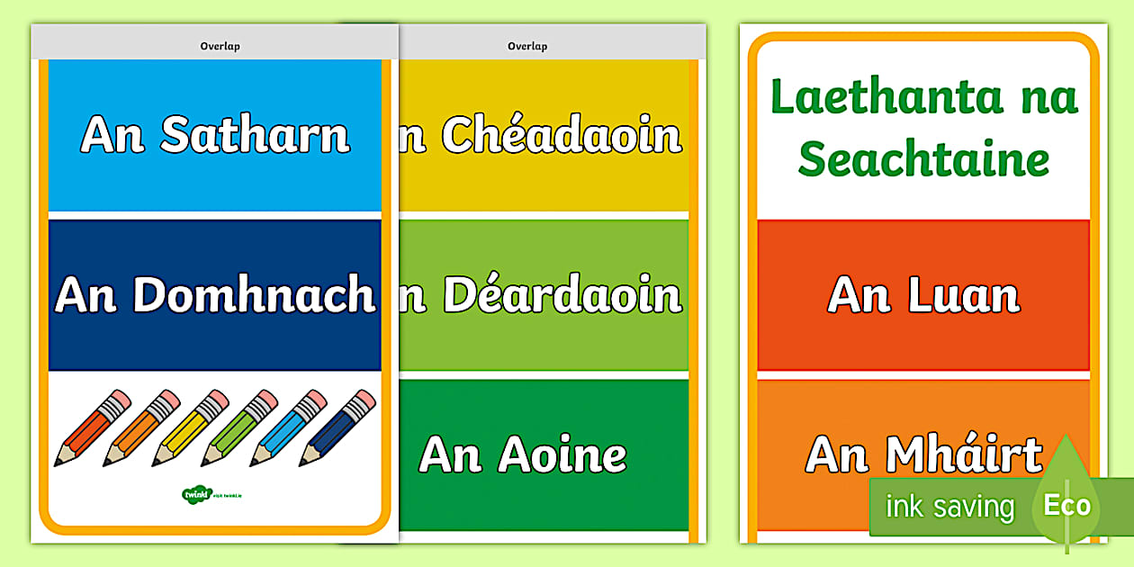 Days of the Week Display Banner Gaeilge (teacher made)