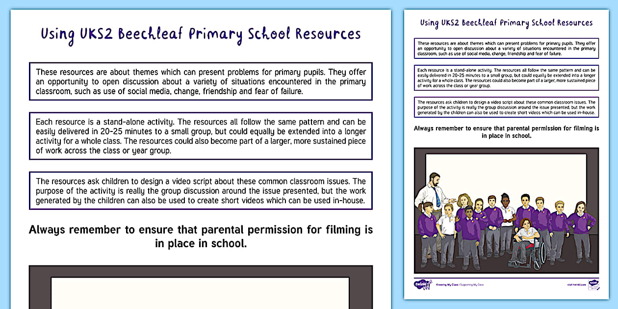 UKS2 Beechleaf Activities: Resource Introduction - Adult Guidance