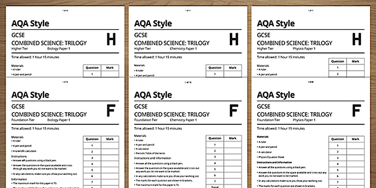 AQA GCSE Combined Science Past Papers - Paper 1 | Beyond