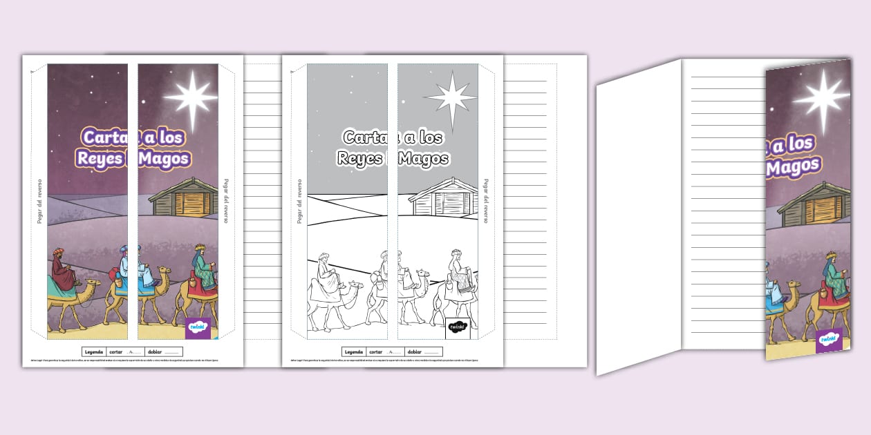 Foldable de escritura: Carta a los Reyes Magos - Twinkl