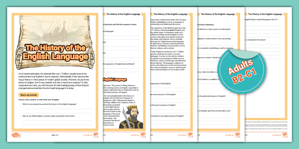 The History of the English Language [Adults, B2-C1] - Twinkl