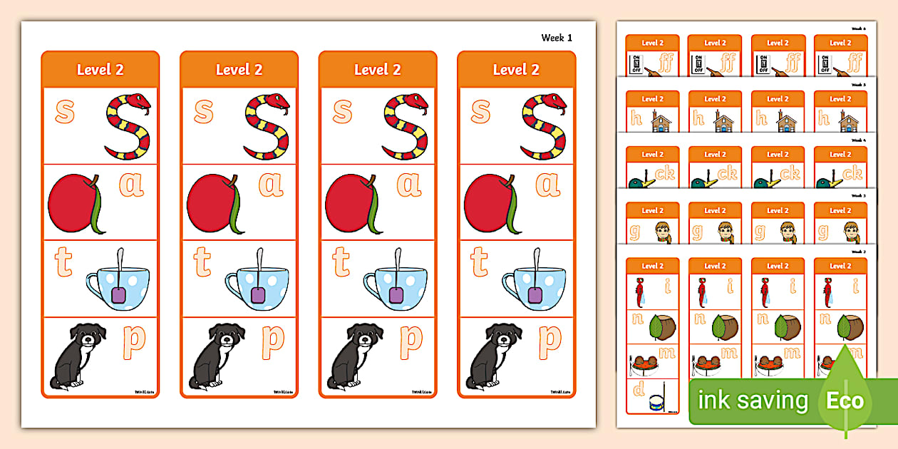 Twinkl Phonics - Level 2 GPC Mnemonic Bookmarks - Kindergarten