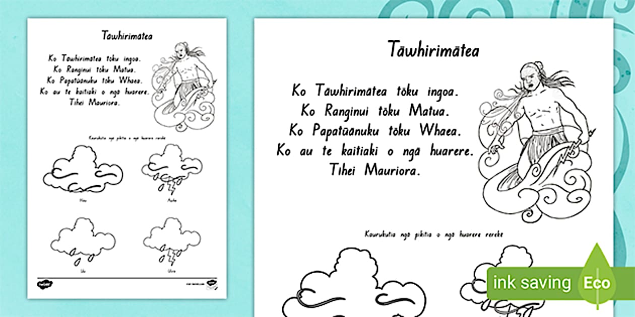 Tāwhirimātea Worksheet Te Reo Māori | Twinkl - Twinkl