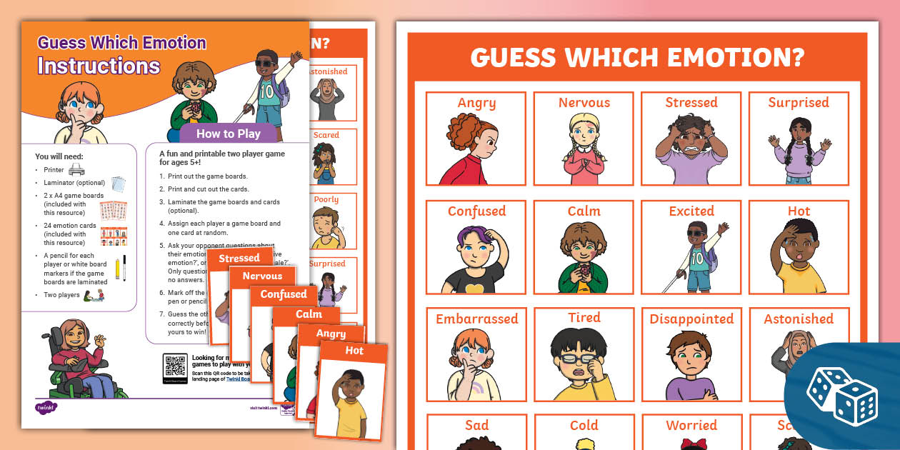 Guess Who Emotions Game for Emotional Literacy Activities