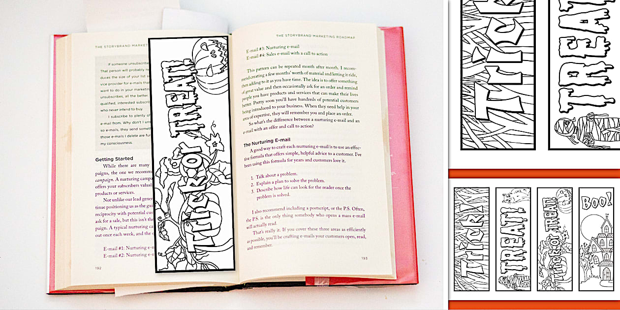 Halloween Bookmarks to Colour | Twinkl Party - Twinkl