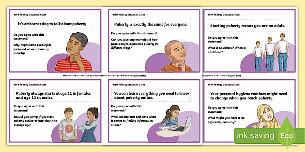RSHE Puberty Discussion Cards (teacher made) - Twinkl