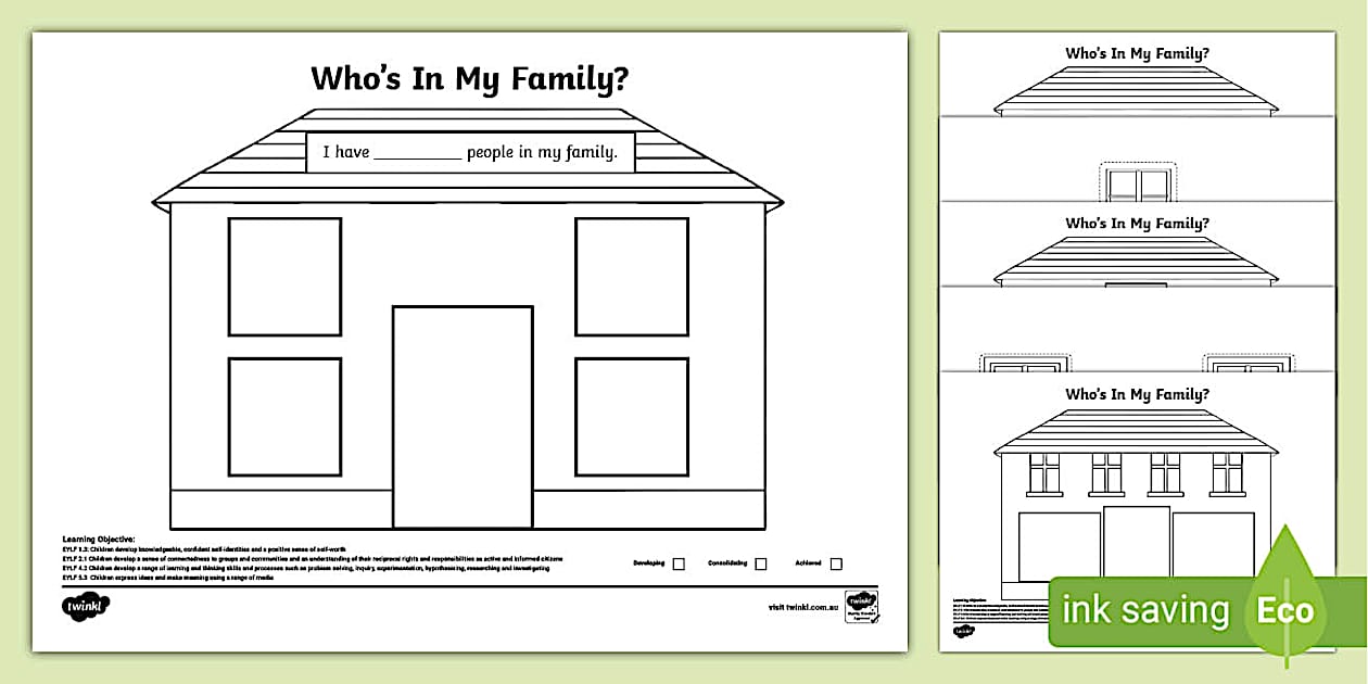 My Family Worksheet | All About Me Worksheet Differentiated