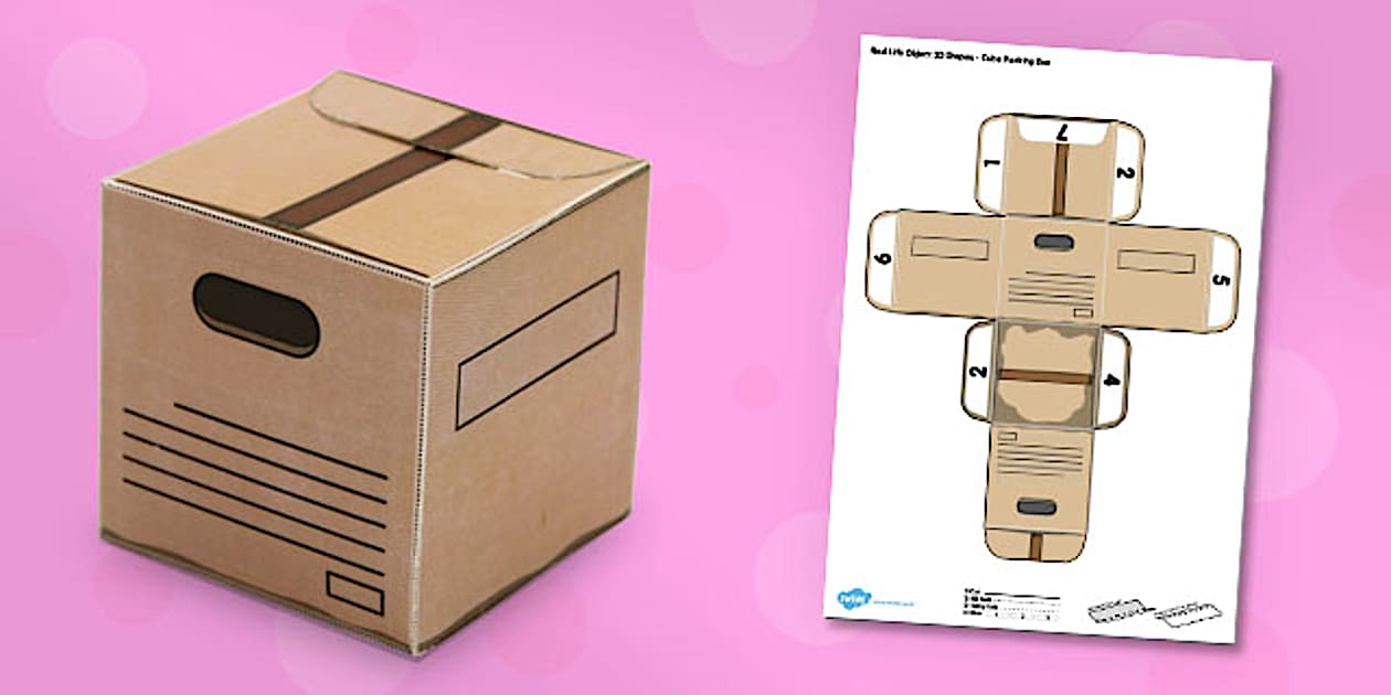 3D Cube Packing Box - Cut out and Make Paper Box Craft