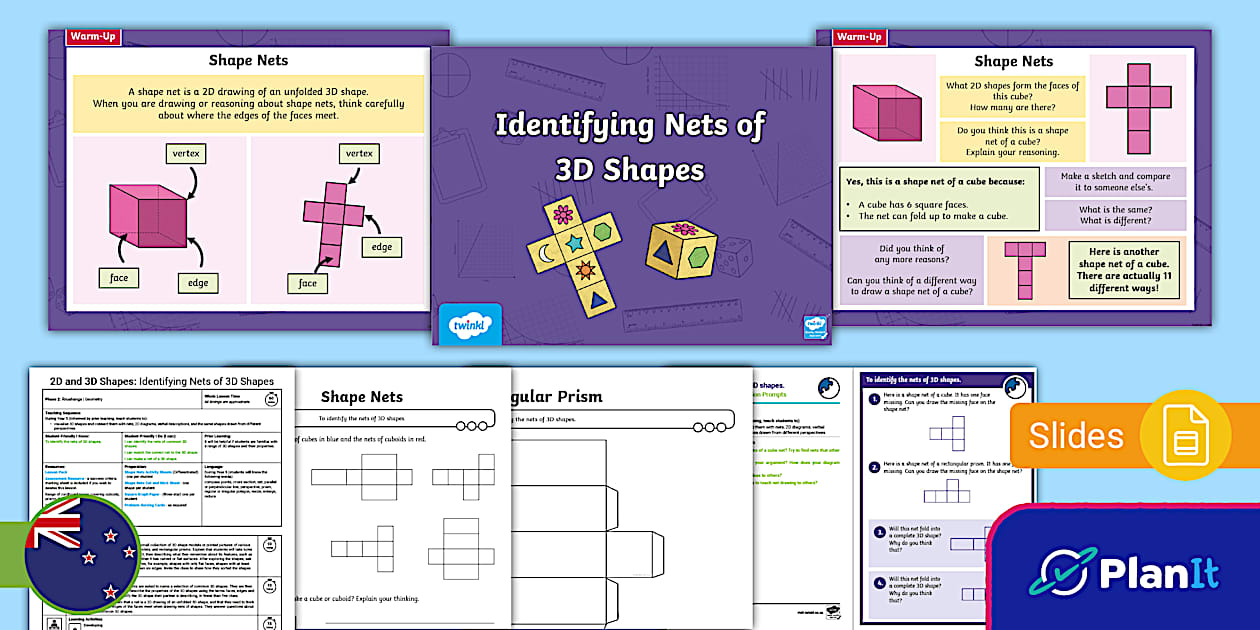 Phase 2 Geometry: 2D and 3D Shapes (Identifying Nets of 3D Shapes) Lesson 3