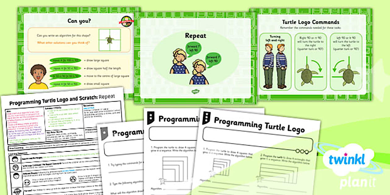 Computing: Programming Turtle Logo and Scratch Repeat Year 2 Lesson Pack 2