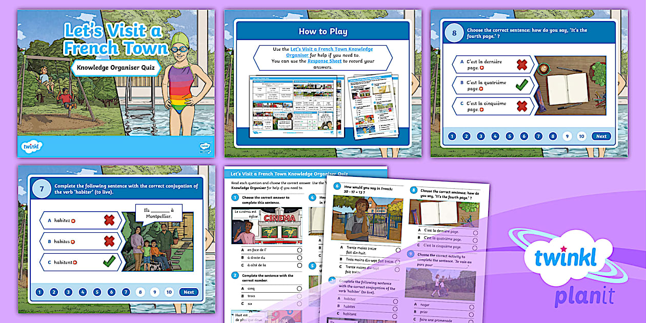 👉 Retrieval Practice: Let's Visit a French Town Y6: KOQuizPack