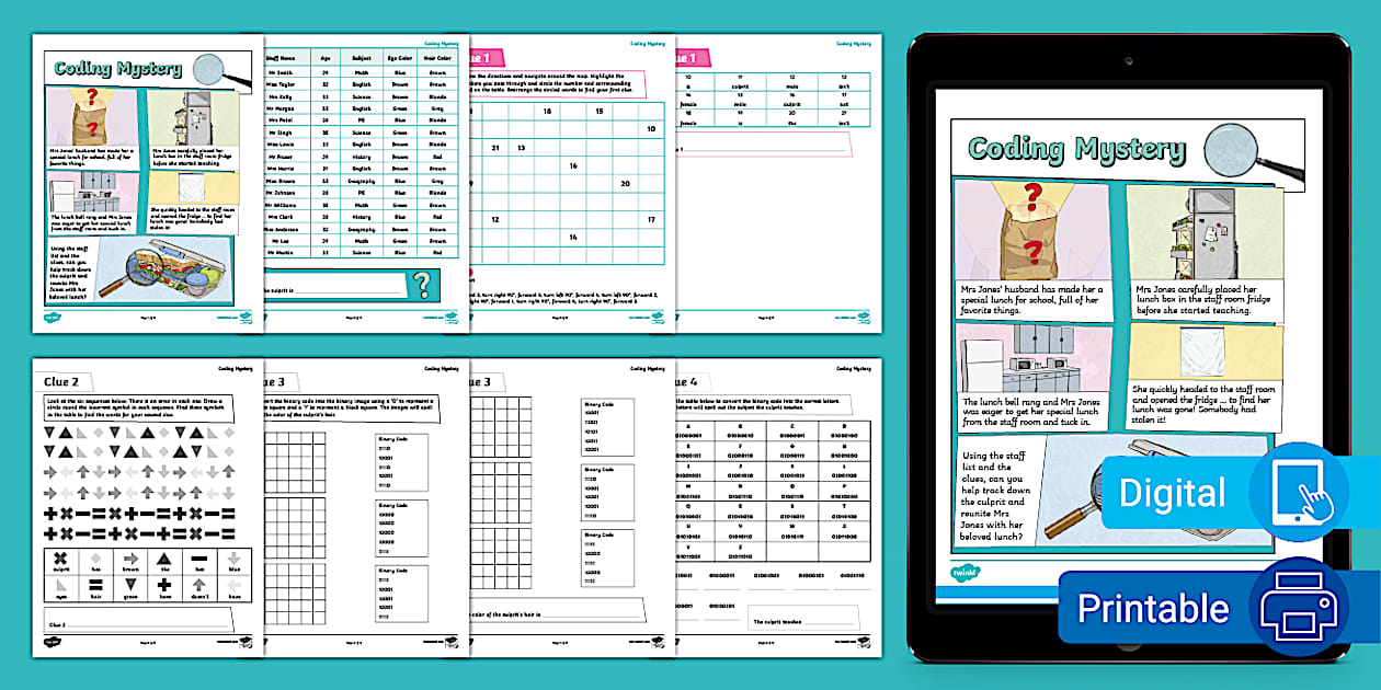 Sixth Grade Coding Mystery Project (teacher made) - Twinkl