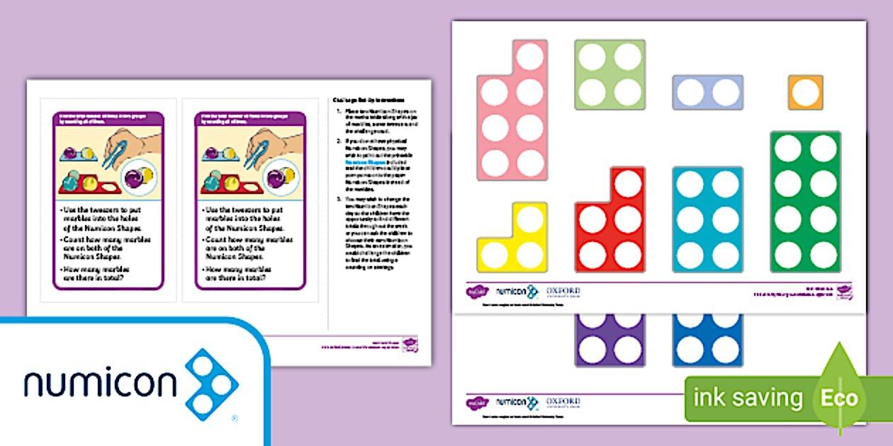 EYFS Maths Addition Challenge with Numicon Shapes - Twinkl