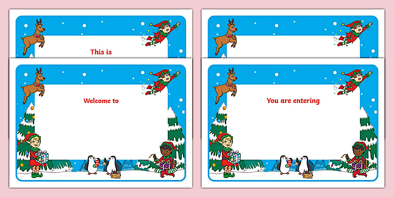 👉 Christmas Editable Class Welcome Signs (teacher made)