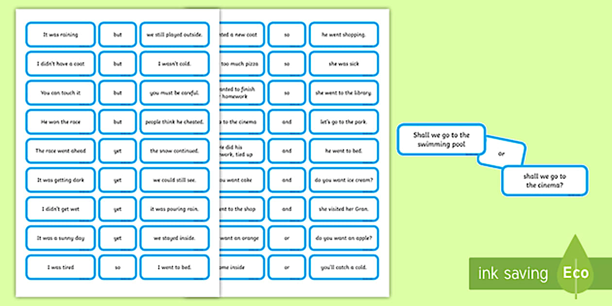 Sentence Matching Conjunction Game (teacher made) - Twinkl