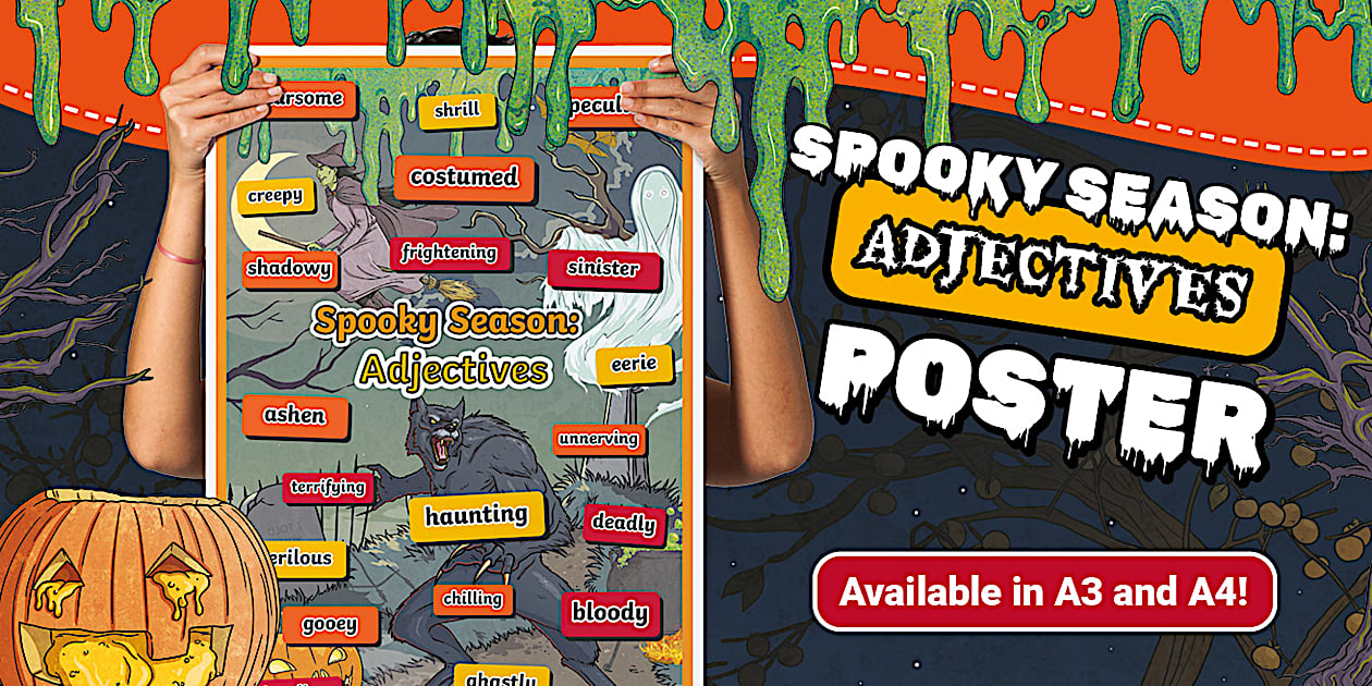 Intermediate Phase - English Term 4 - Spooky Season: Adjectives Poster ...