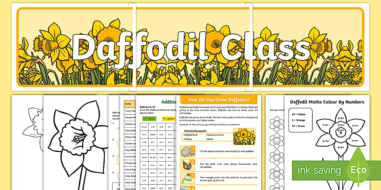 Daffodil-Themed Activity Pack (teacher made) - Twinkl