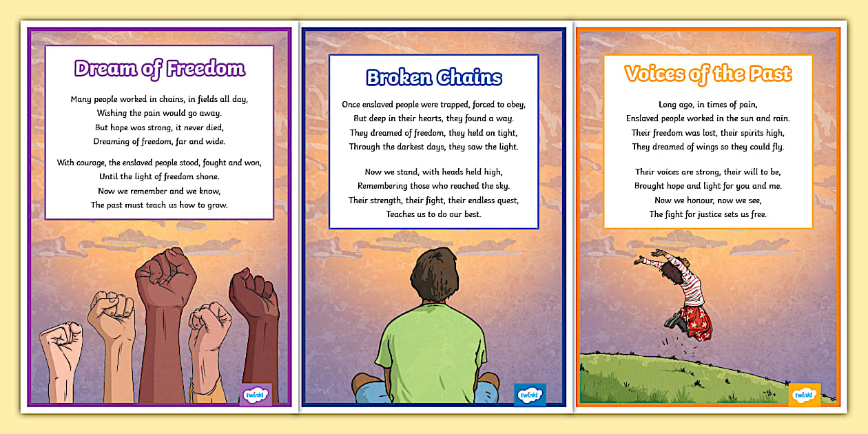 Poems About Enslavement Poster Pack (teacher made) - Twinkl