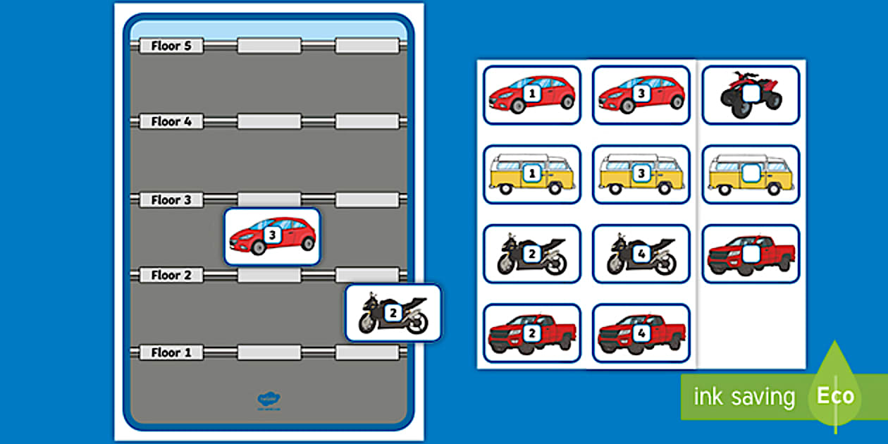 👉 Car Park Number Recognition Activity (teacher made)