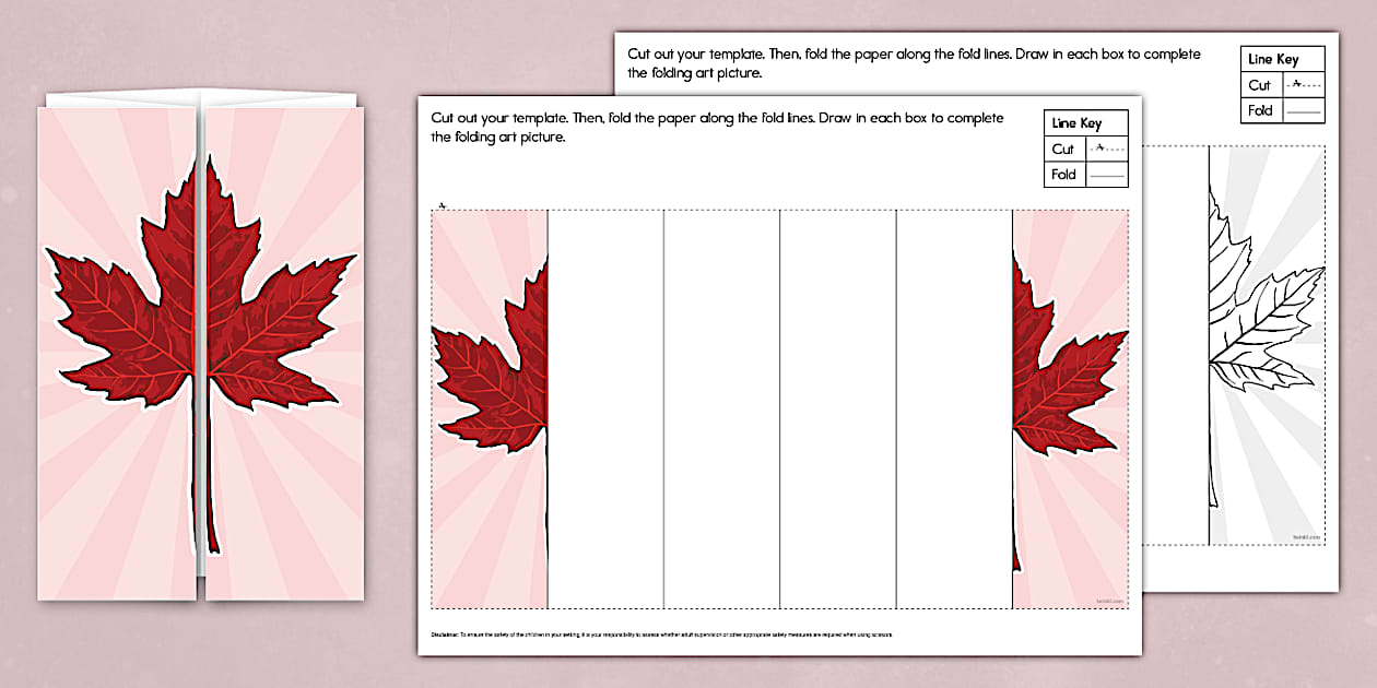 Maple Leaf Folding Art Template | Maple Leaf Craft - Twinkl