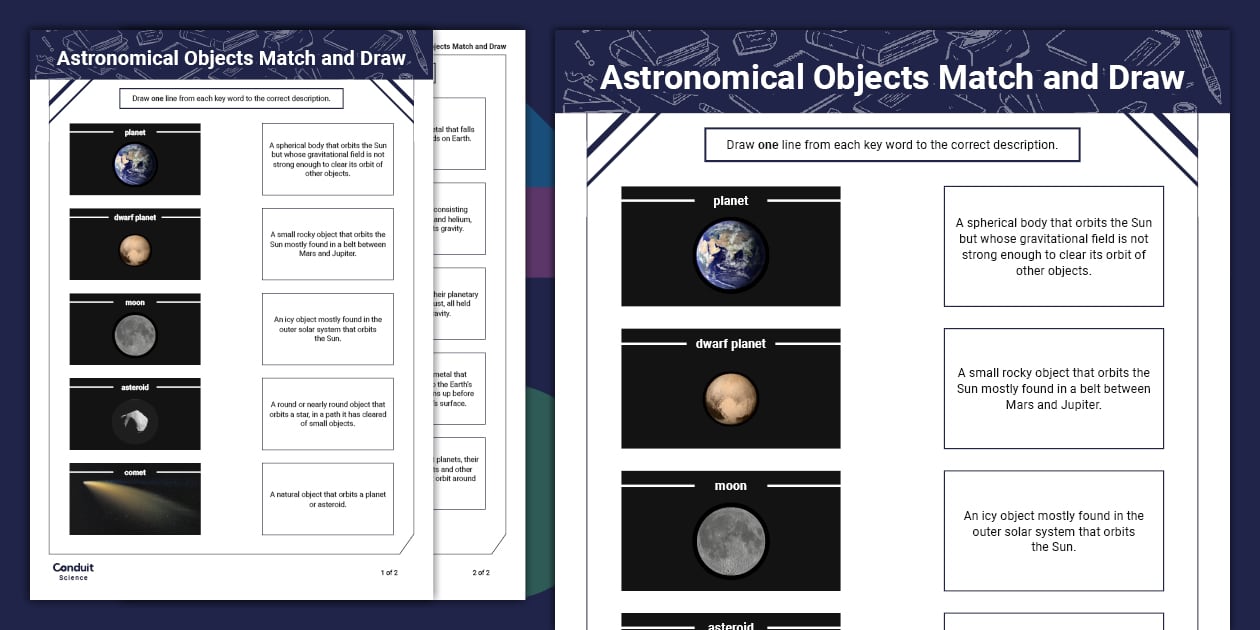 Astronomical Objects: Match and Draw (professor feito)