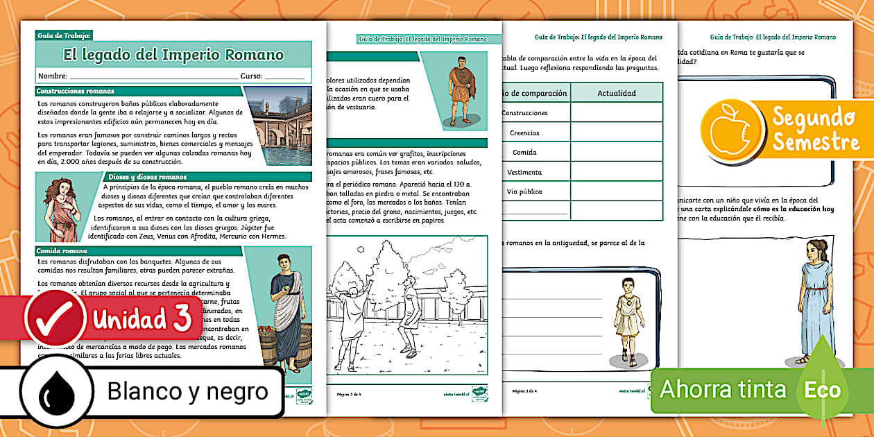 Guía de Trabajo El legado del Imperio romano (Teacher-Made)
