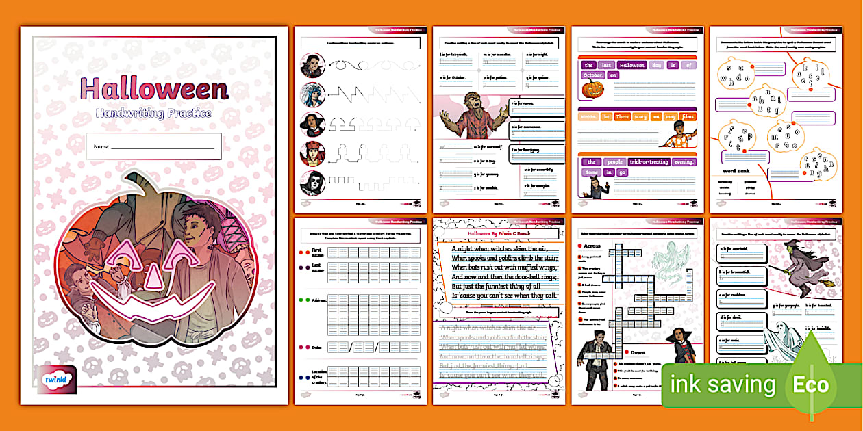KS2 Halloween Handwriting Practice Booklet