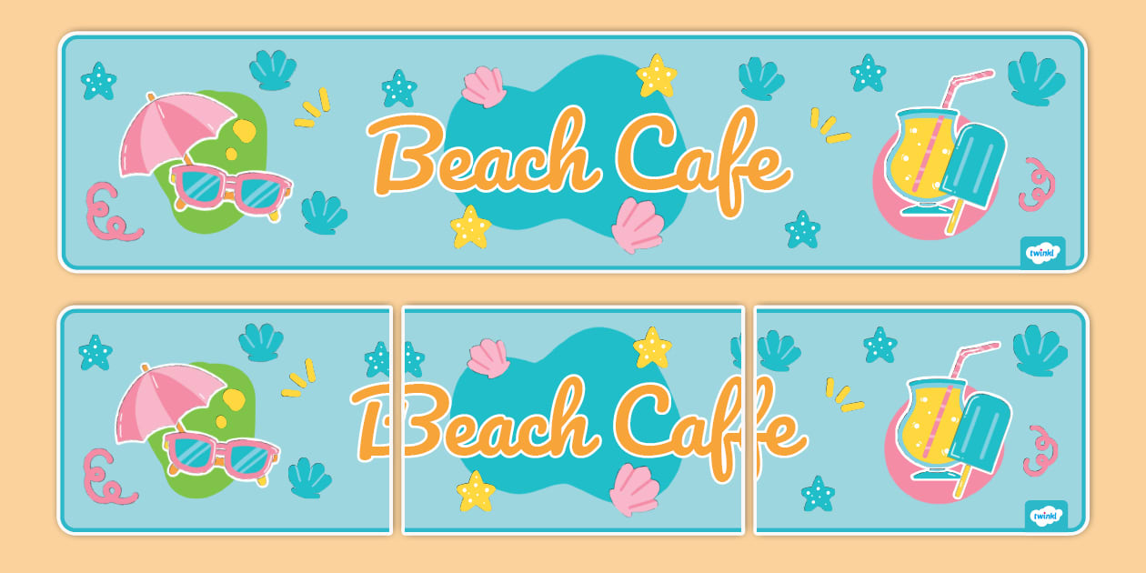 Summer Vibes Themed Beach Cafe Display Banner (Teacher-Made)