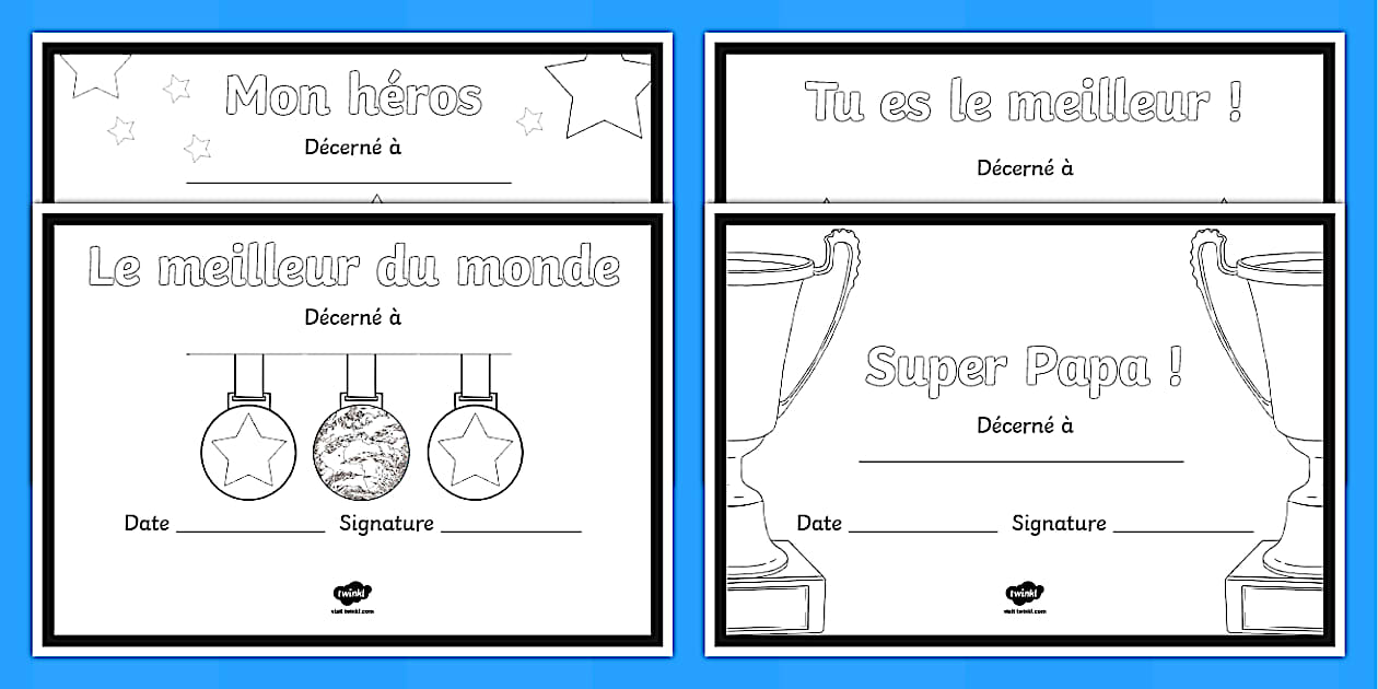 👉 French: Father's Day and Father Figures Certificates