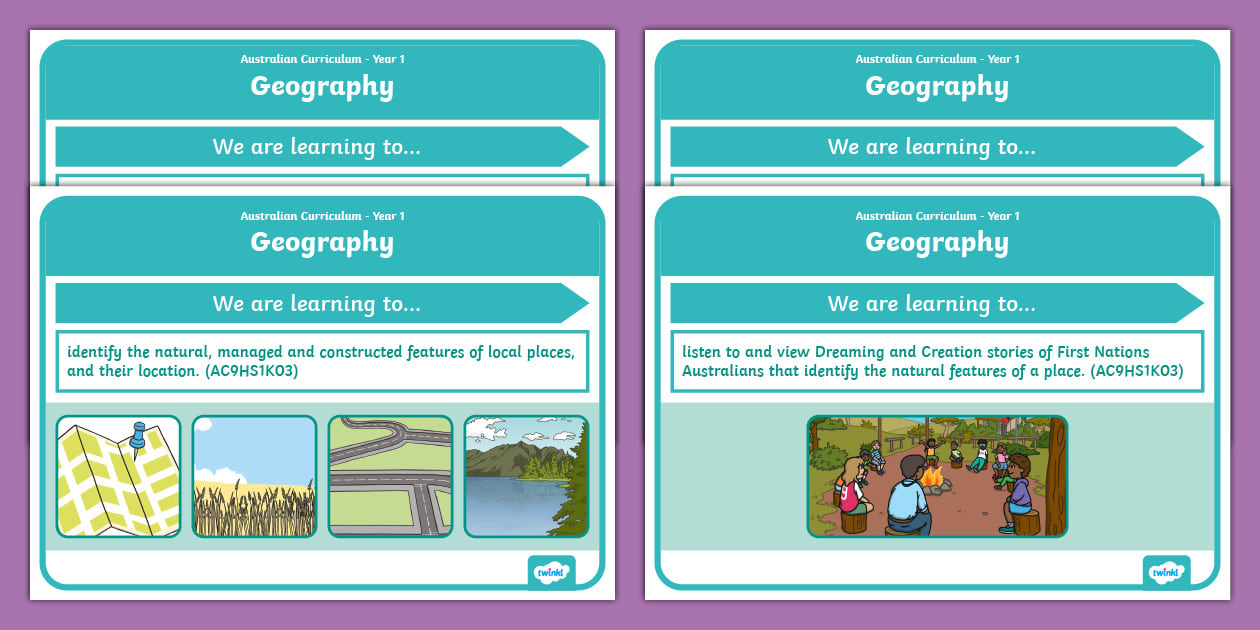 Year 1 Australian Curriculum Geography Content Descriptors