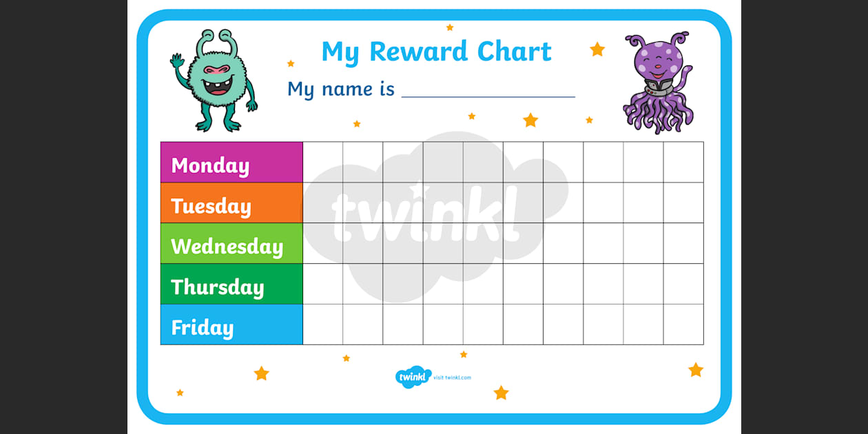 performance chart for kids template