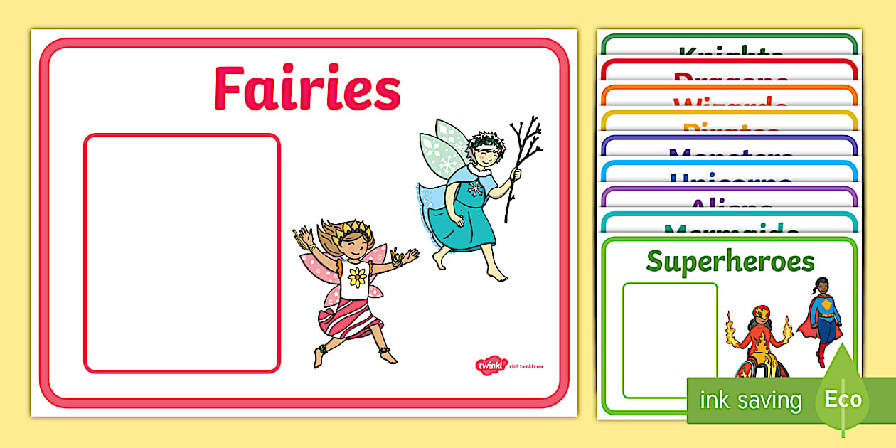 Editable Class Group Signs (Fantasy) - Twinkl