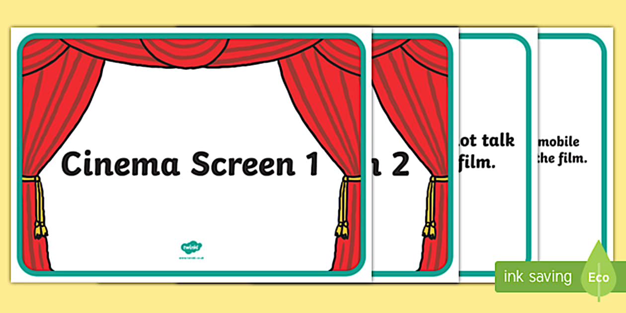 Cursive Cinema Role Play Display Signs (teacher made)