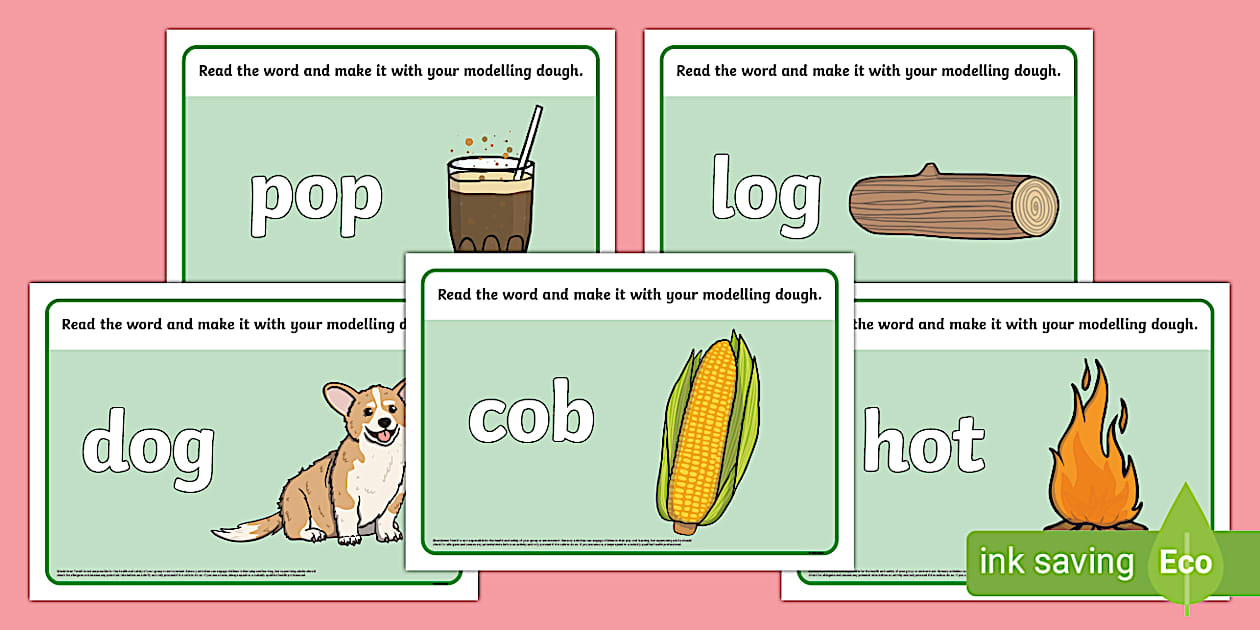 CVC Word Modelling Dough Mats (o) | Twinkl (Teacher-Made)