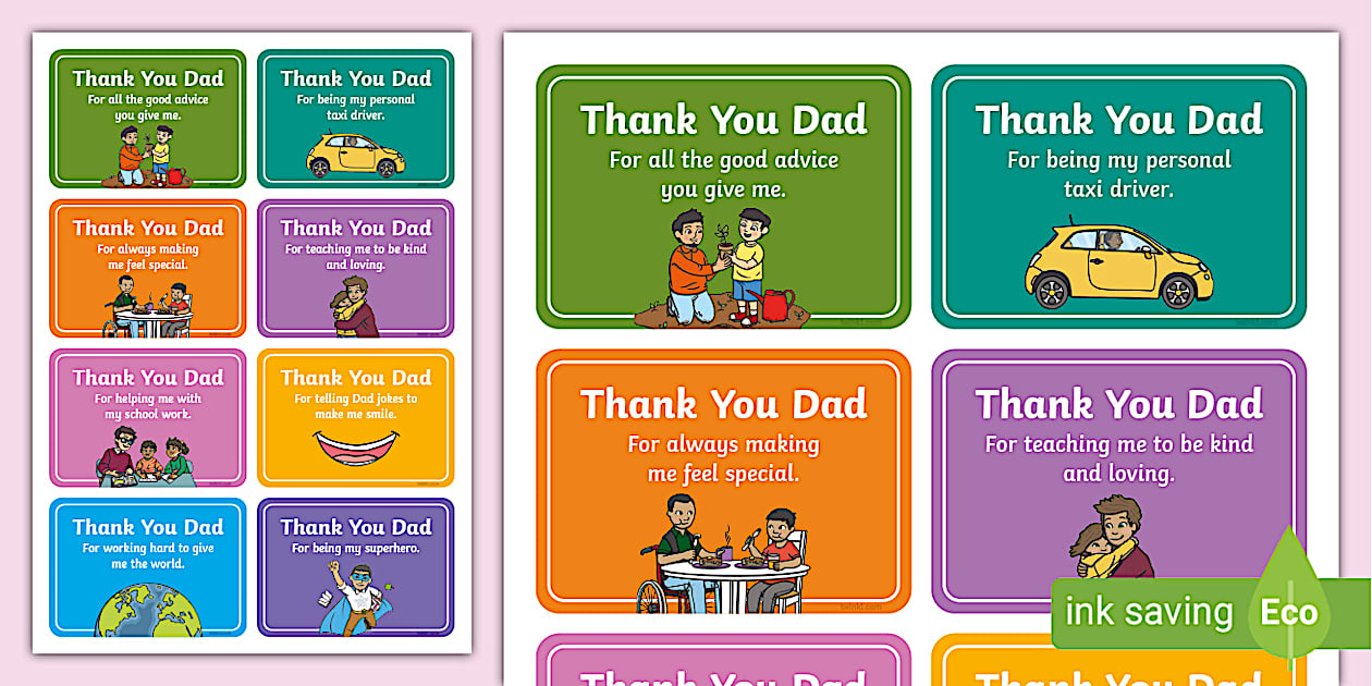 Father's Day Thank You Notes (Hecho por educadores) - Twinkl